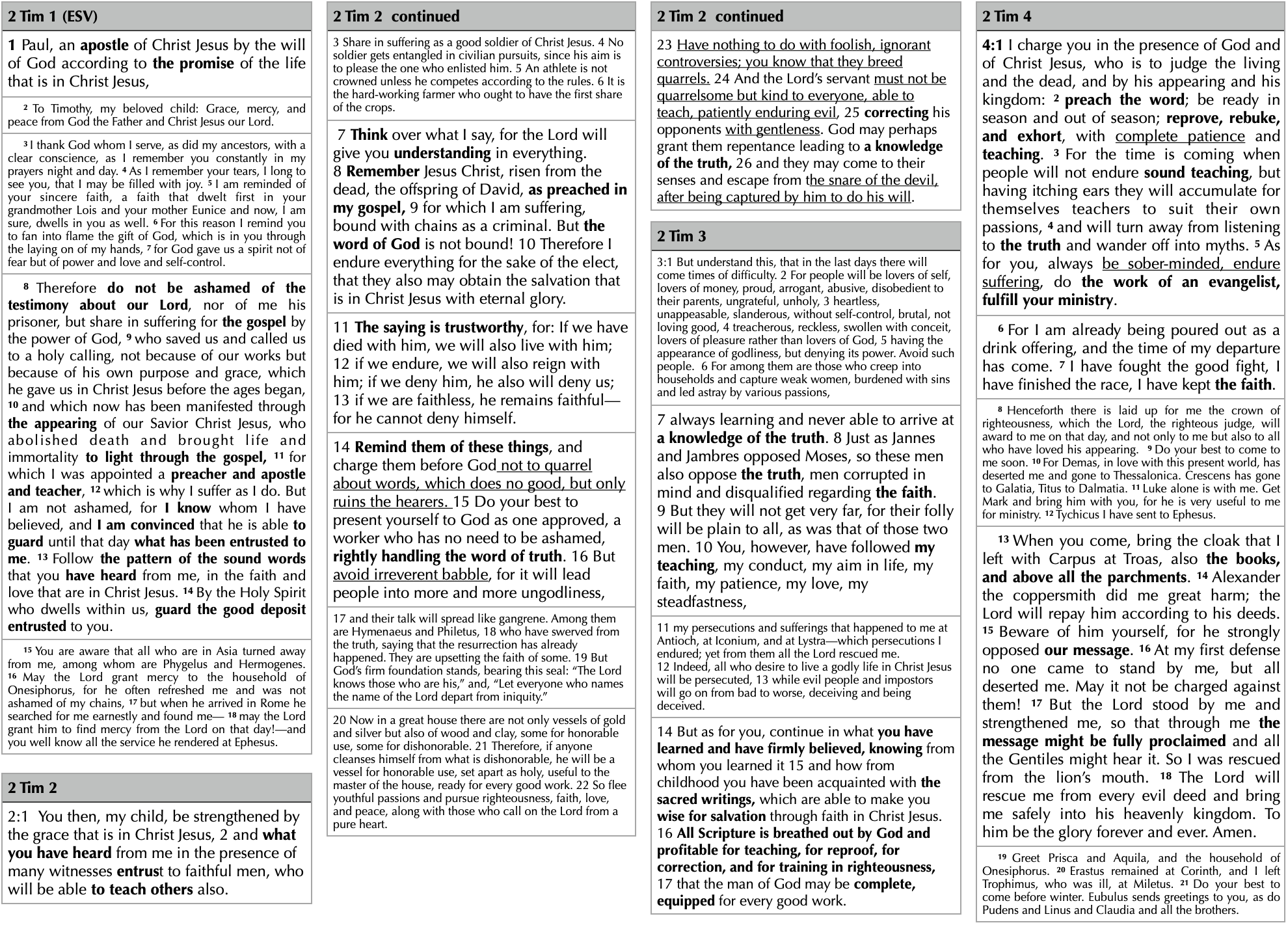 Key Words kai Themes, 2 Timothy Exemplar – Koine Accessible Insights ...